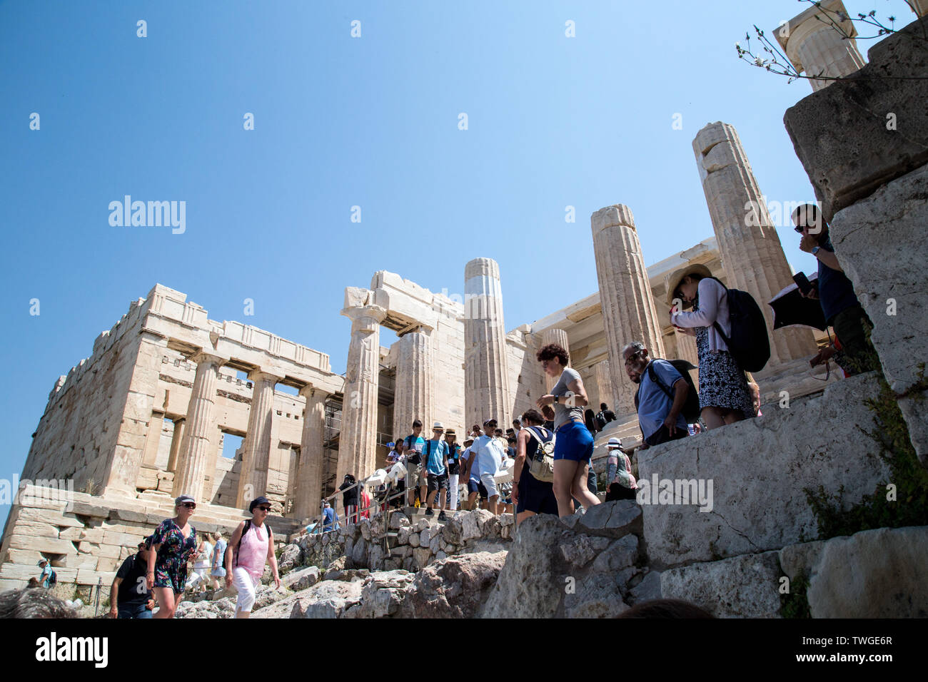 The Greek Acropolis in Athens is a popular tourist destination and ...