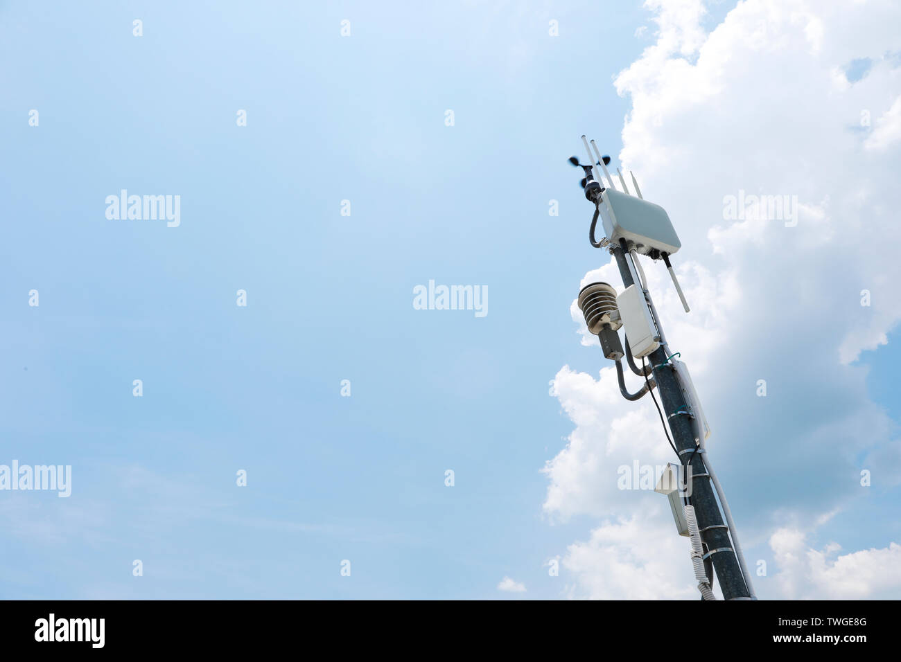 Weather detector , Meteorological Weather station for background Stock ...
