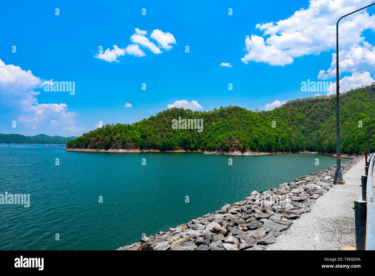 Srinakarin dam, the power station located at Kanchanaburi, Thailand ...