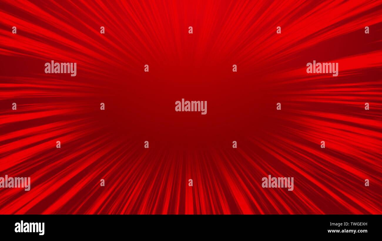 Abstract red comic radial speed line background, cartoon background ...