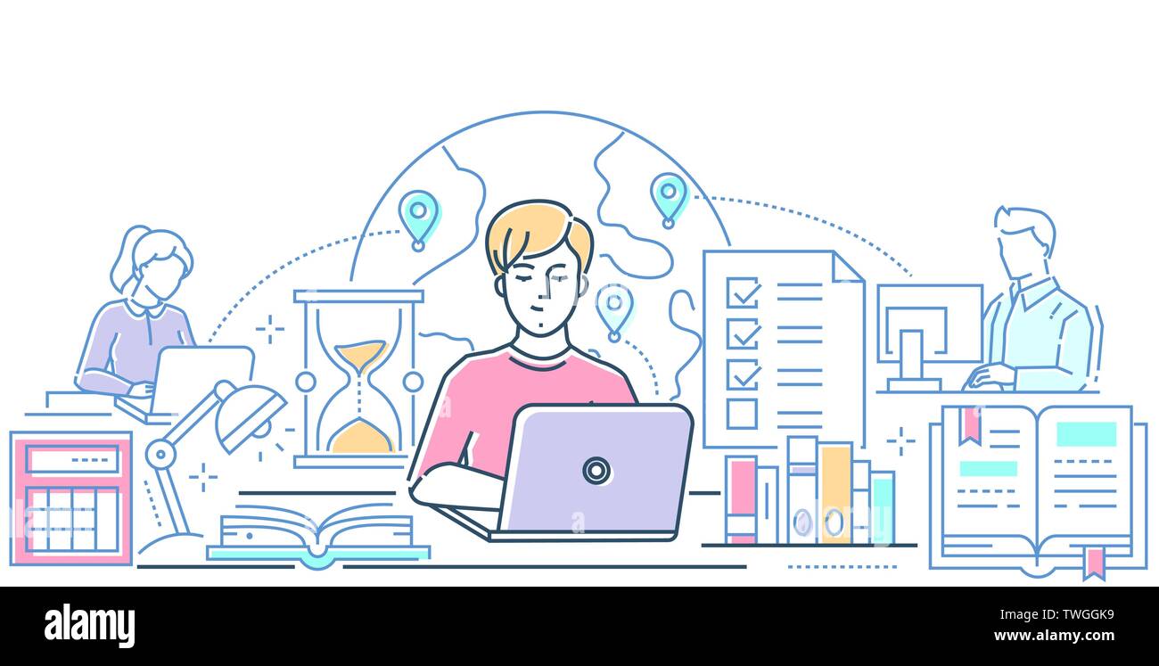 Online exam Stock Vector Images - Alamy