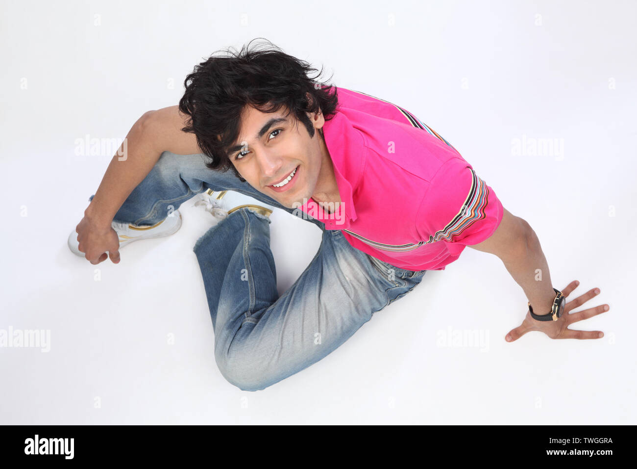 Angle photo man sitting hi-res stock photography and images - Alamy