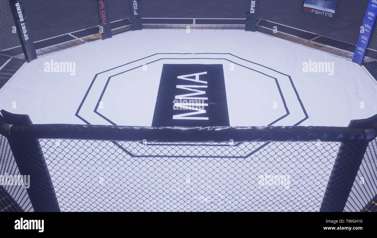 A 3d render of MMA arena fight cage Stock Photo - Alamy