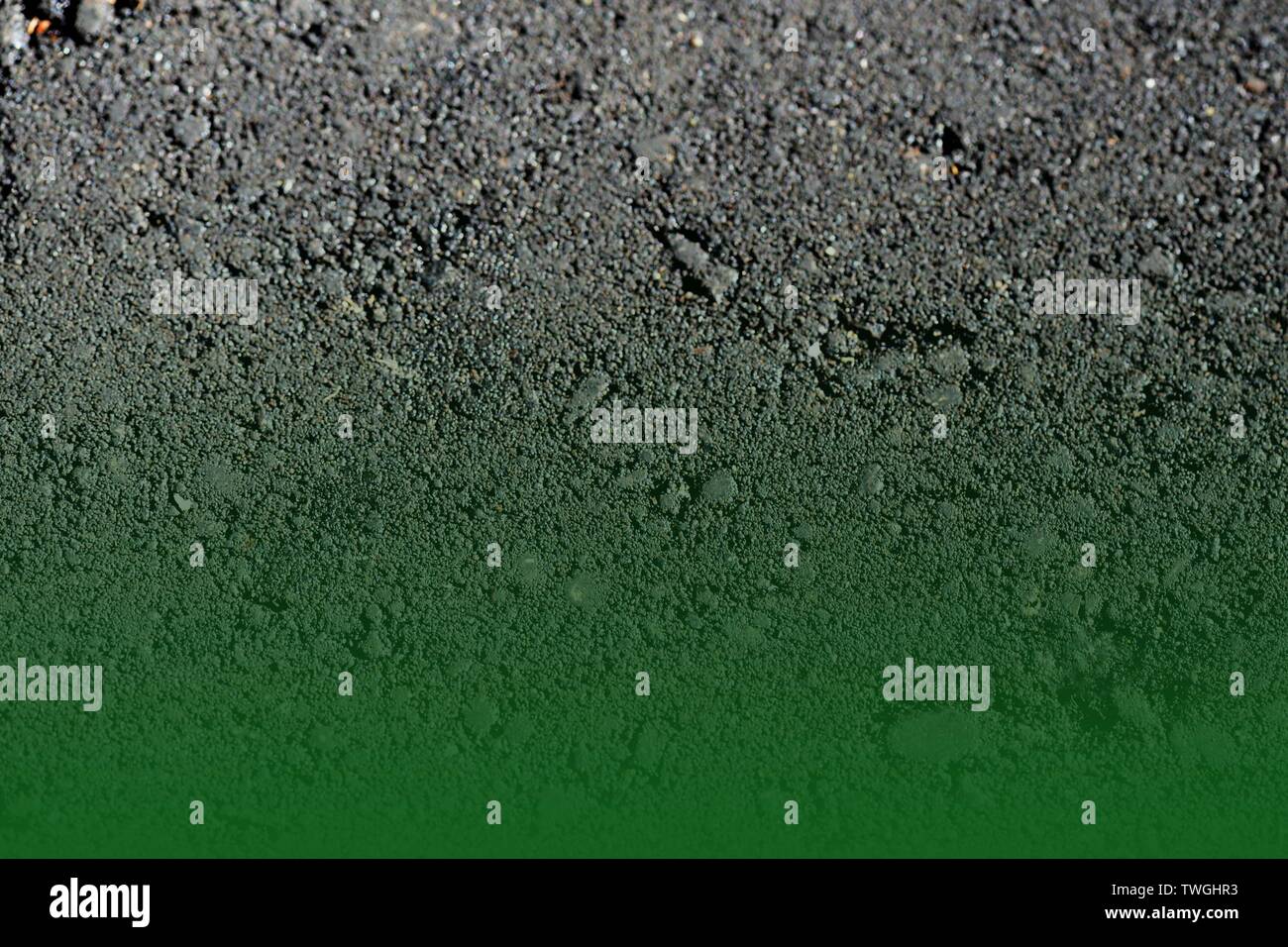 Colored asphalt texture close up. Green gradient abstract background ...