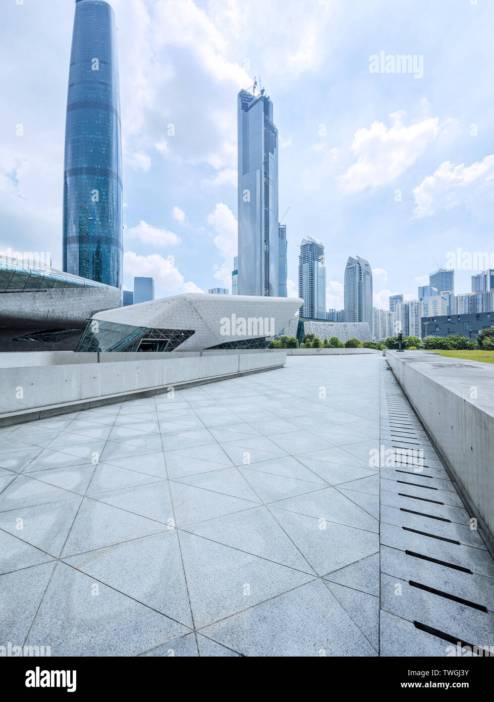 Modern square and skyscrapers Stock Photo - Alamy