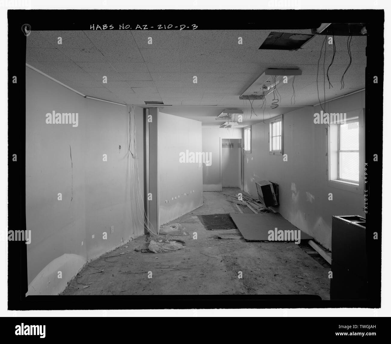 REMODELED OFFICE ROOM FROM EAST SHOWING DIAGONAL PARTITION WITH ADDED ...