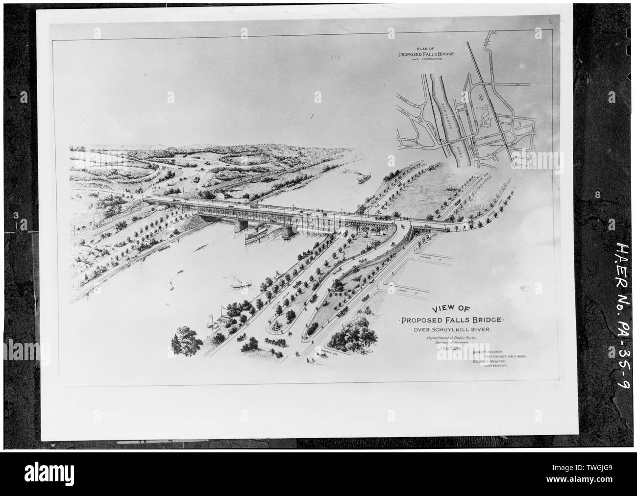 Falls of the schuylkill river Black and White Stock Photos & Images - Alamy