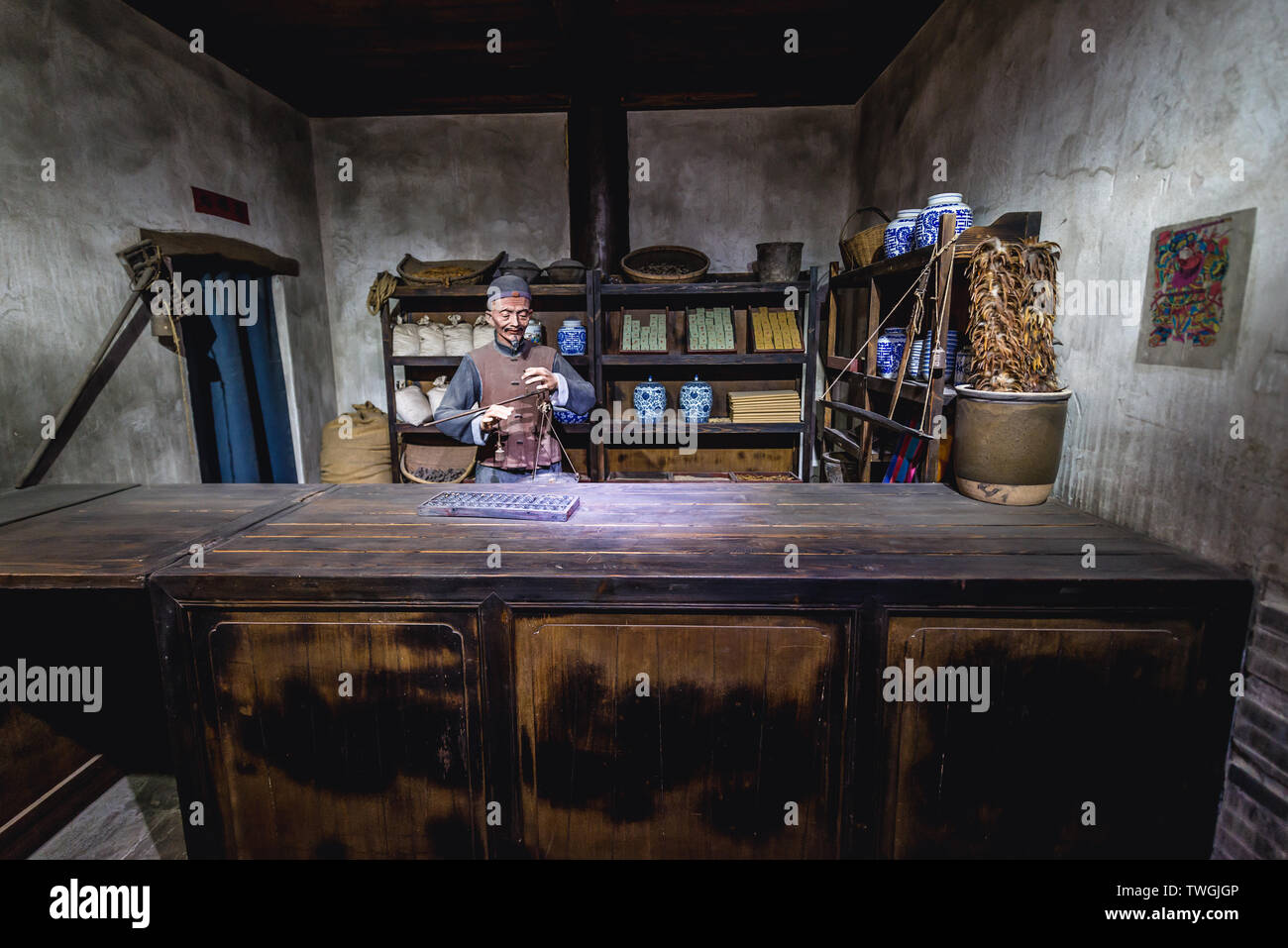 Interior of ancient shop - part of a exhibit in museum in Temple of ...