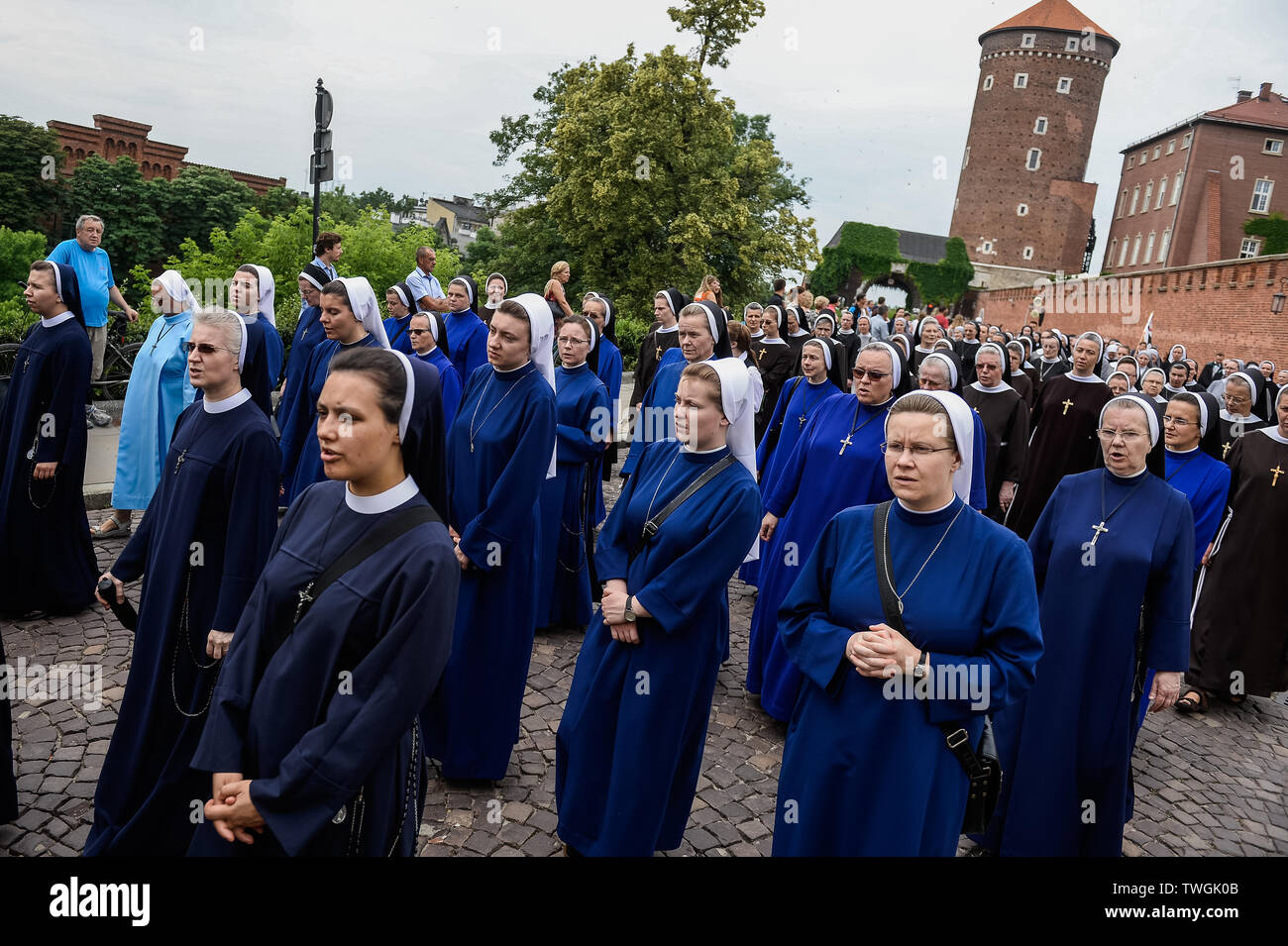 Nuns take part in a religious procession marking the Roman Catholic ...