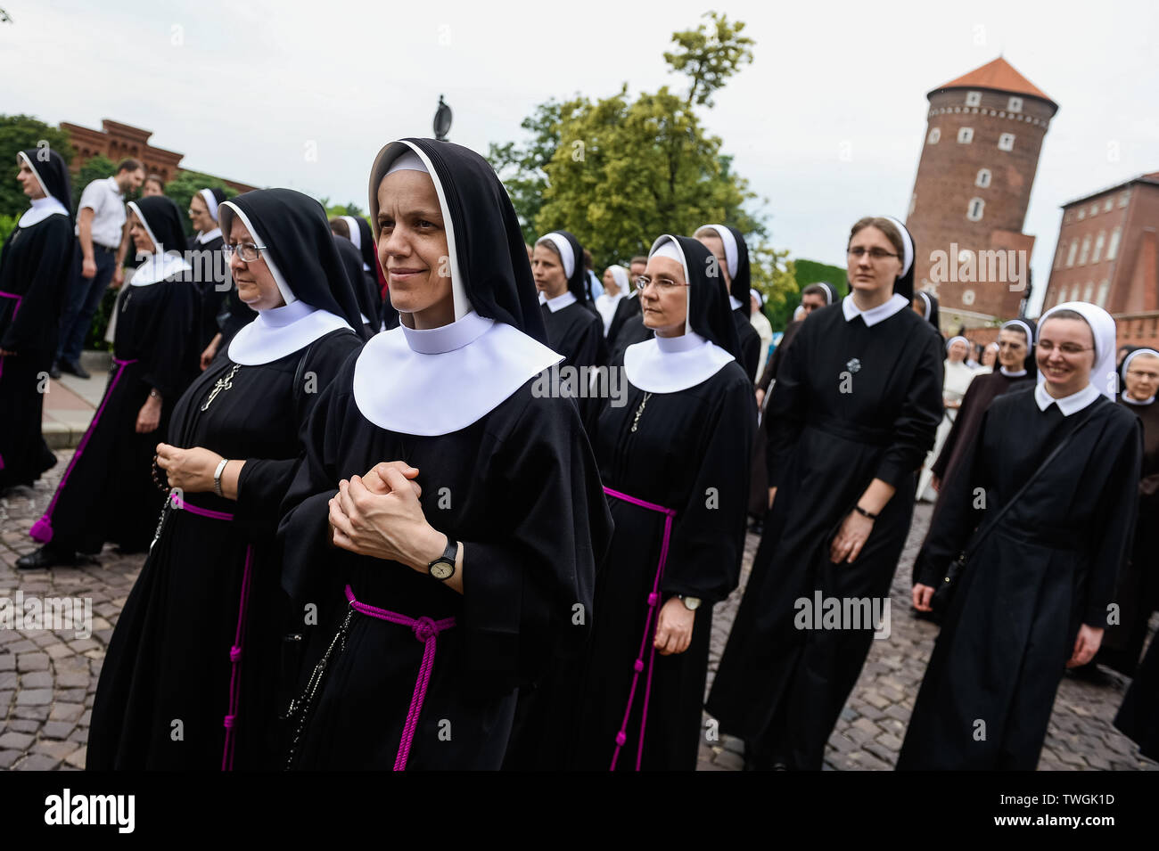 Nuns take part in a religious procession marking the Roman Catholic ...