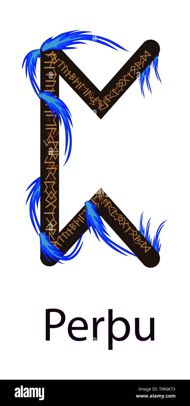 Rune Perth. Vertical projection. Scandinavian. Fleece elements of Water ...