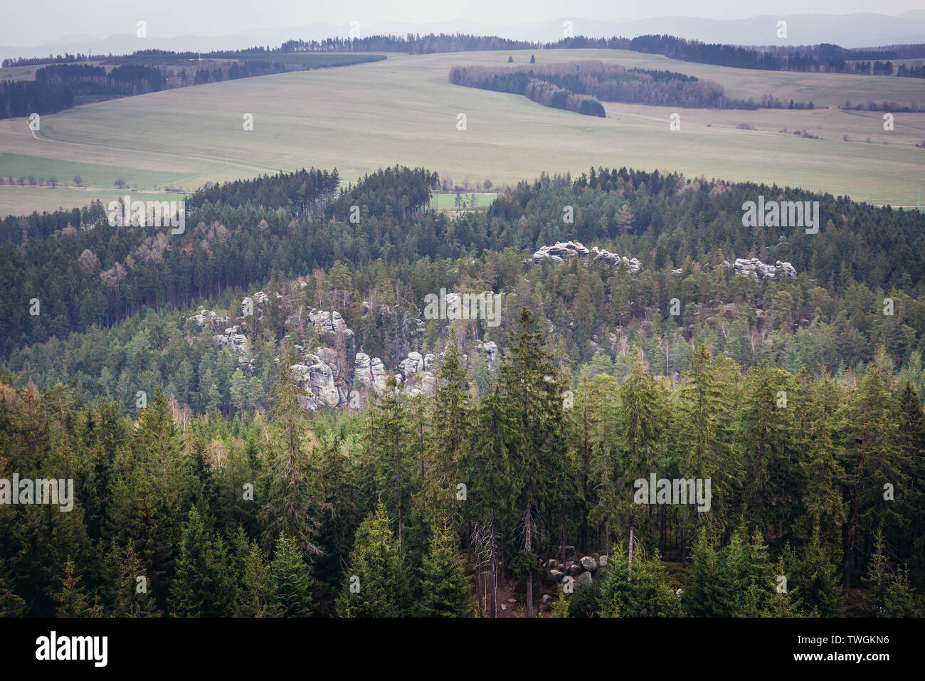 Aerial view from the top of Ostas mountain Nature Reserve in Table ...