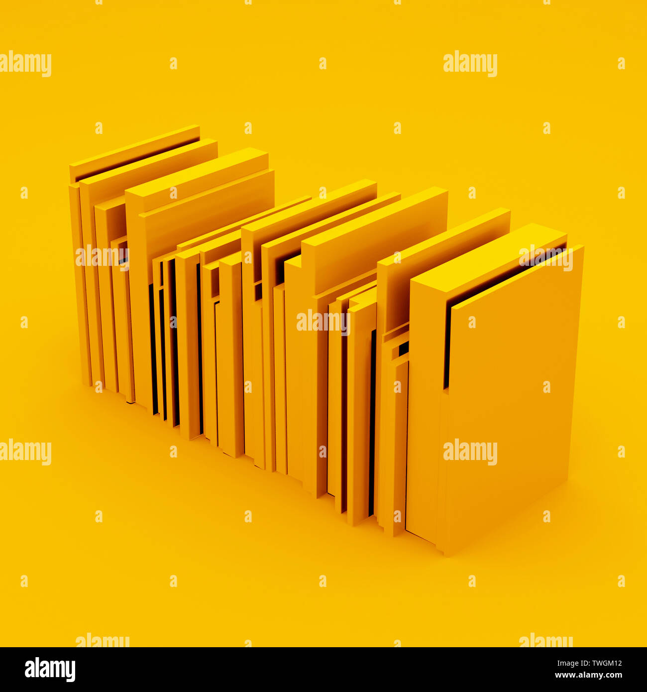 Simplified Yellow Stack of Books. 3d illustration Stock Photo - Alamy