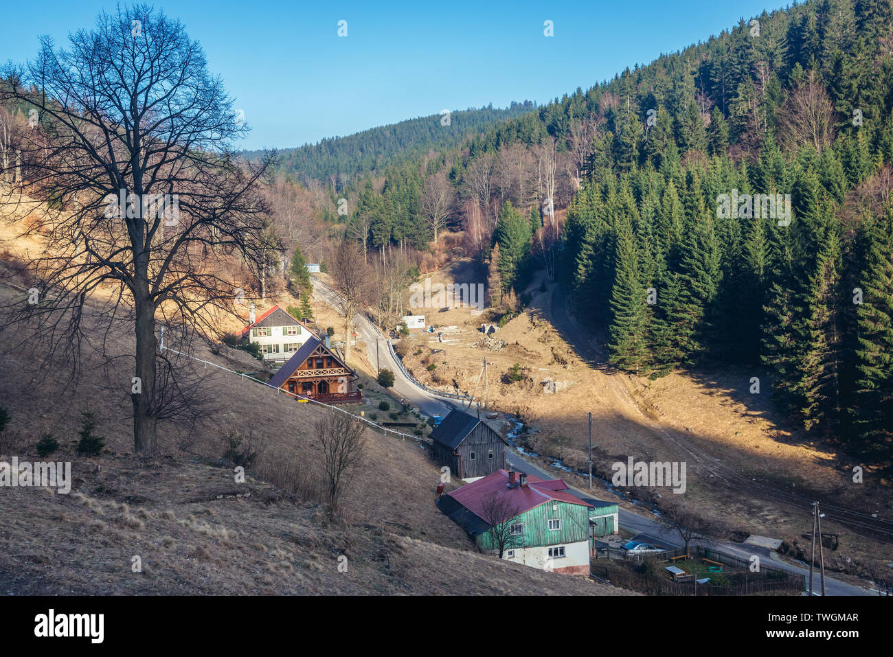 Sokolec village in Landscape Park of Gory Sowie (Owl Mountains ...