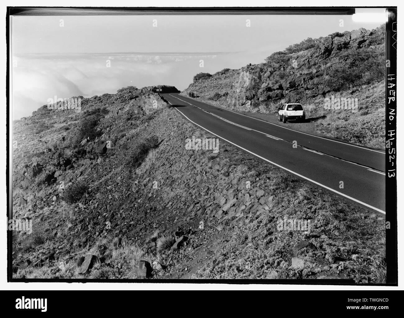 ROAD VIEW NEAR 8,000 FT. ELEVATION WITH DRY-LAID RETAINING WALL AND ...
