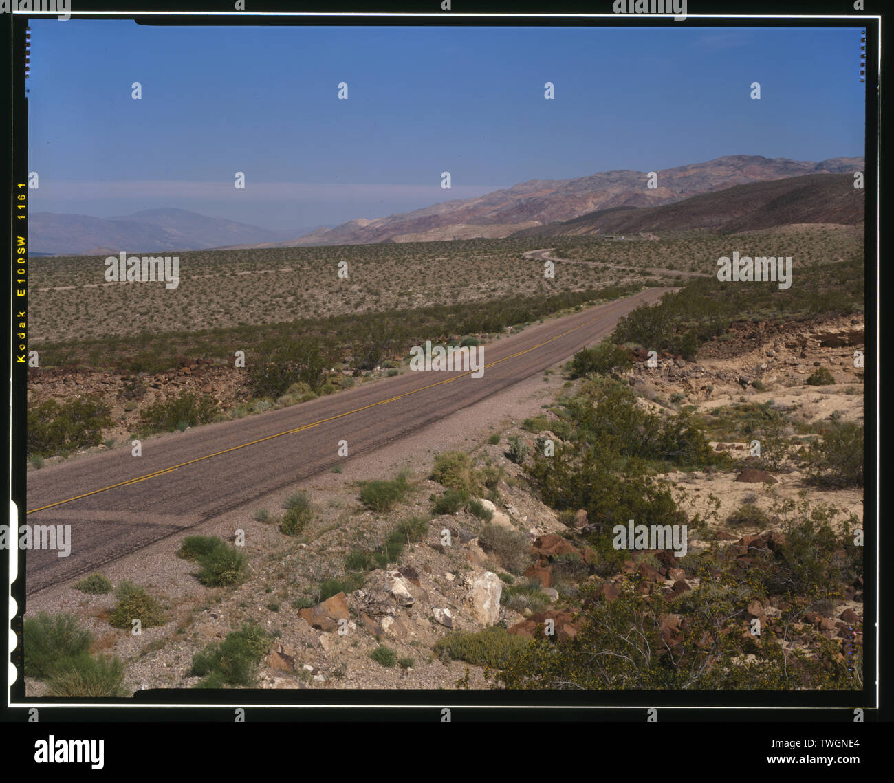 ROAD VIEW OF HIGHWAY 267 SOUTH OF GRAPEVINE ENTRANCE STATION. NOTE ...