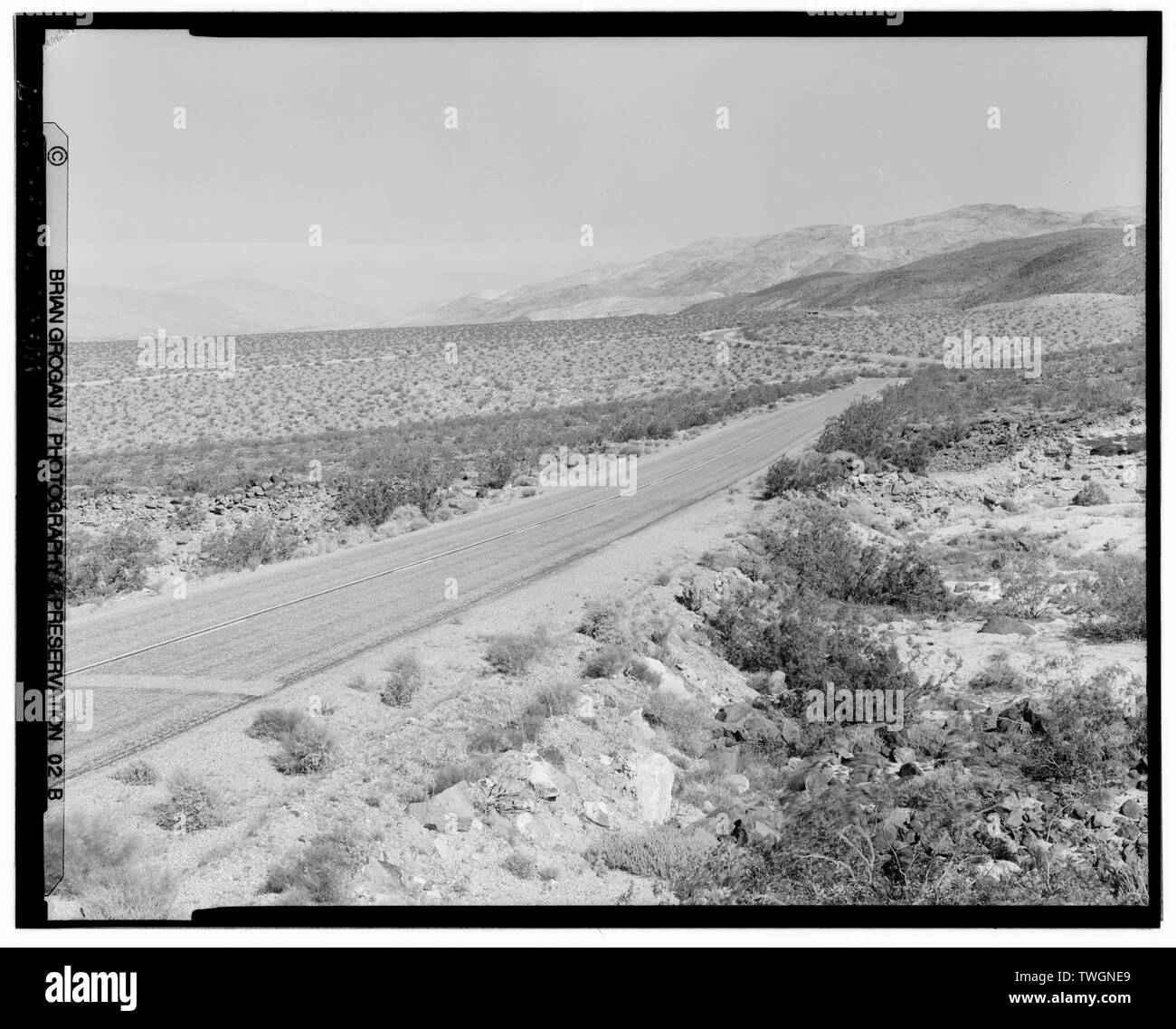ROAD VIEW OF HIGHWAY 267, SOUTH OF GRAPEVINE ENTRANCE STATION. NOTE ...
