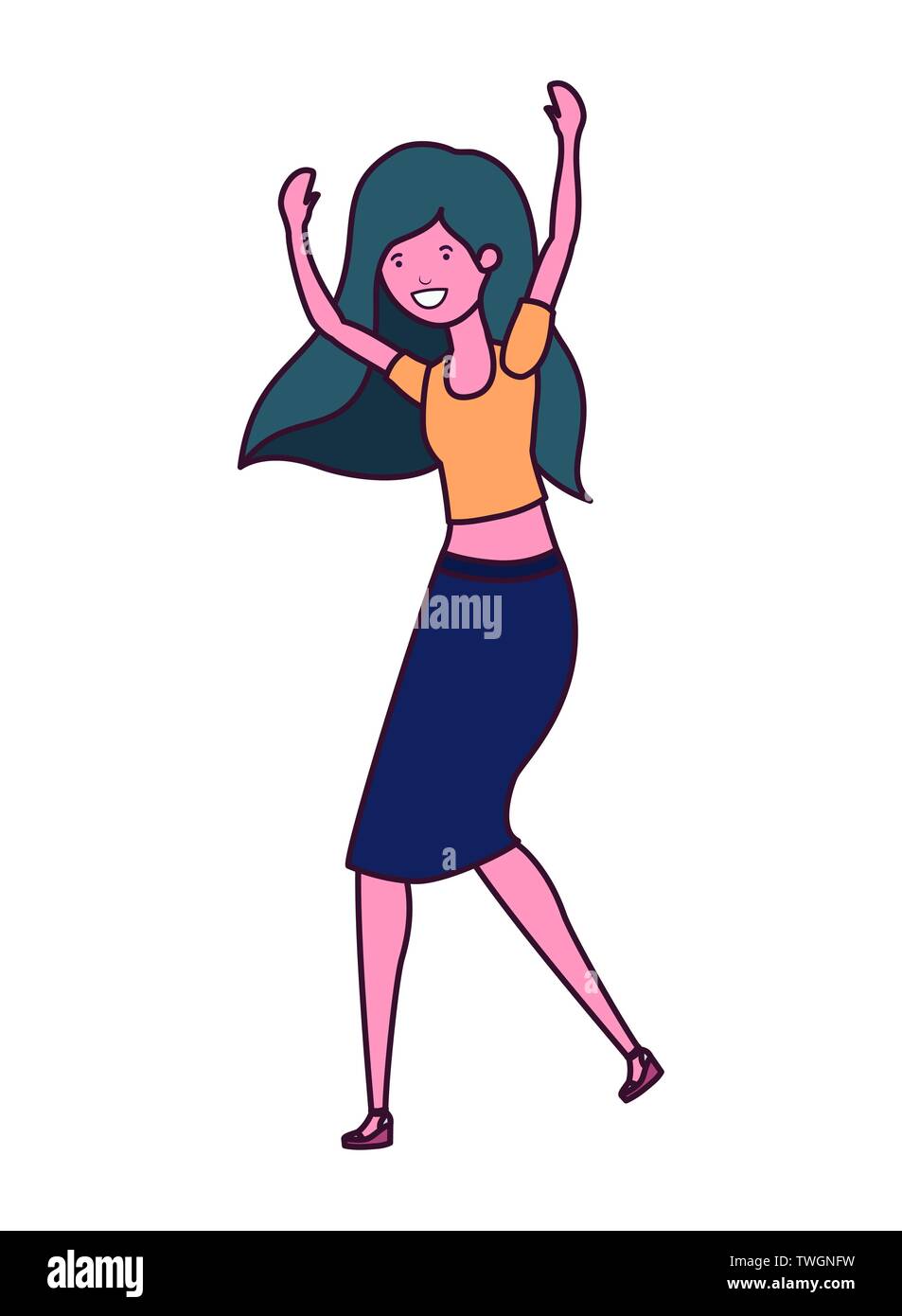 dancing woman in white background Stock Vector Image & Art - Alamy