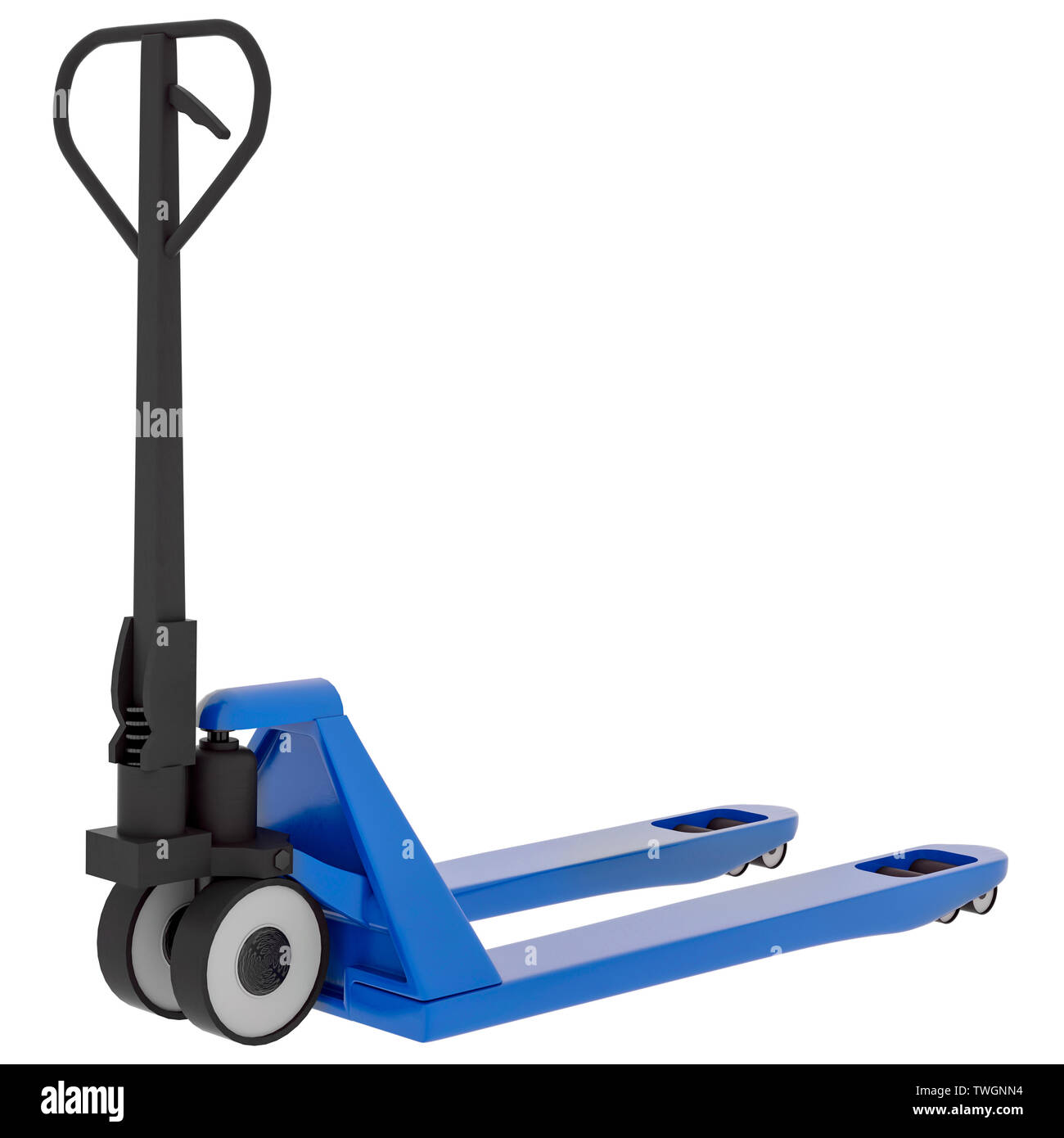 Hand pallet truck isolated on white background. 3d illustration Stock ...