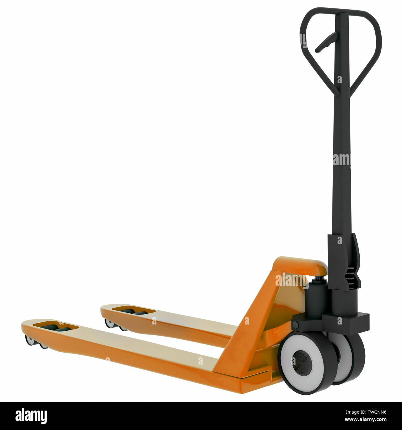 Hand pallet truck isolated on white background. 3d illustration Stock ...