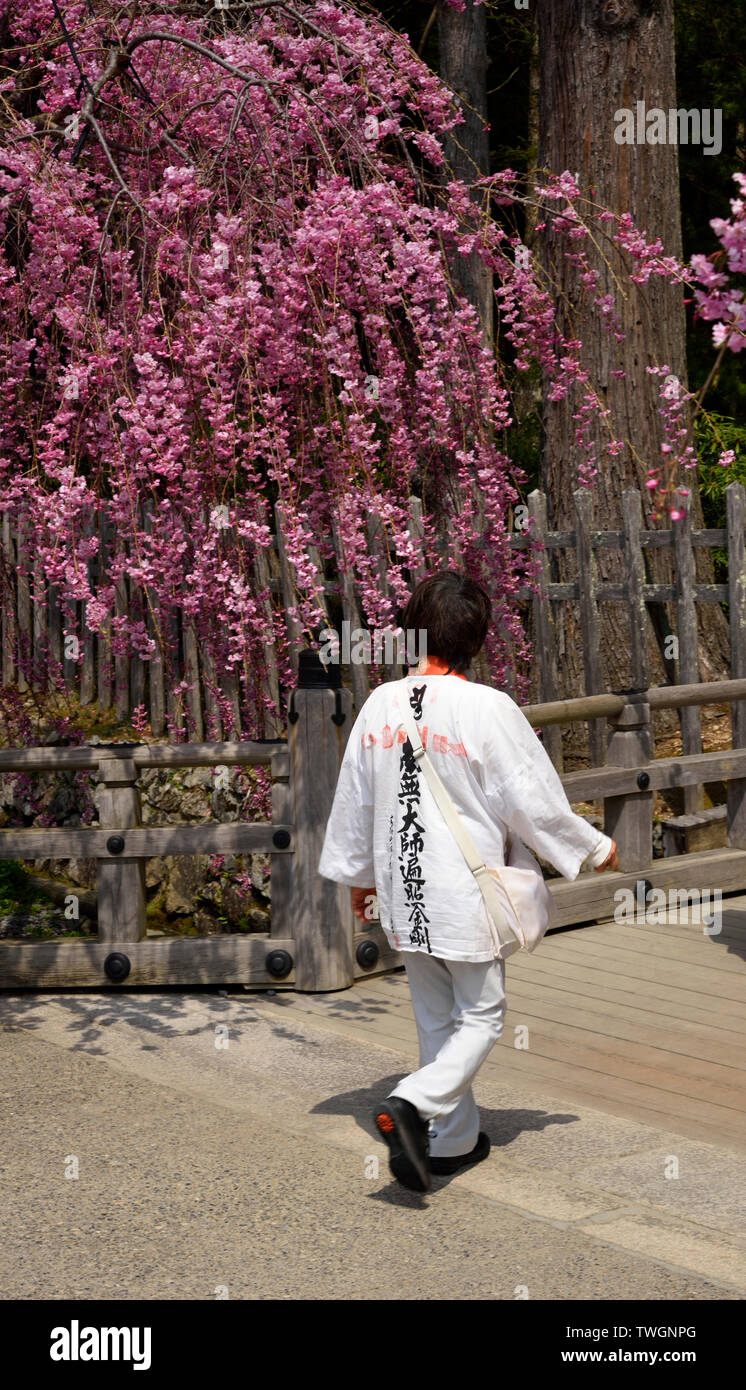 Pilgrim at Koyasan Japan Stock Photo - Alamy