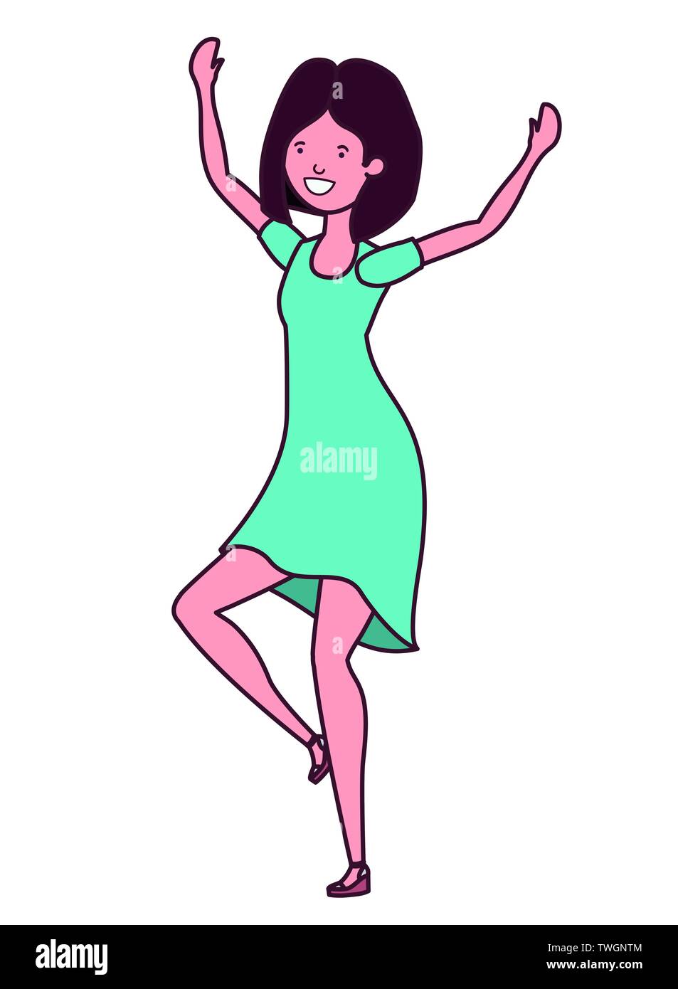 dancing woman in white background Stock Vector Image & Art - Alamy