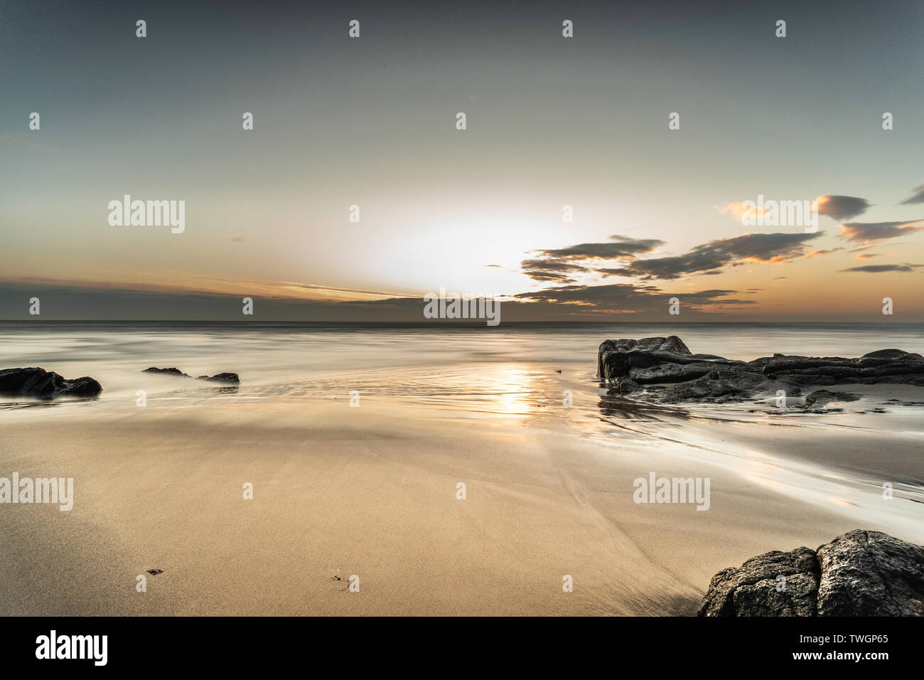 Sunset at Saligo Bay Stock Photo - Alamy