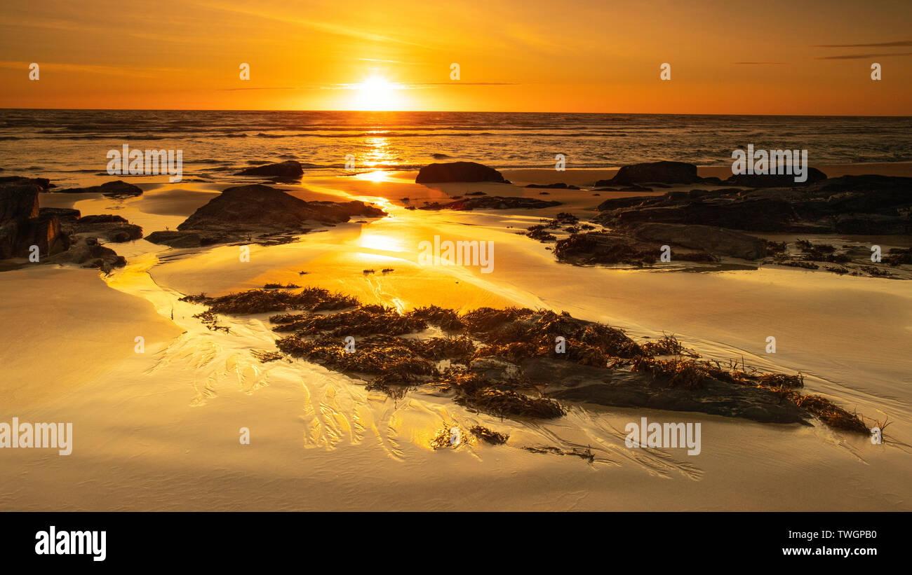 Sunset at Saligo Bay Stock Photo - Alamy