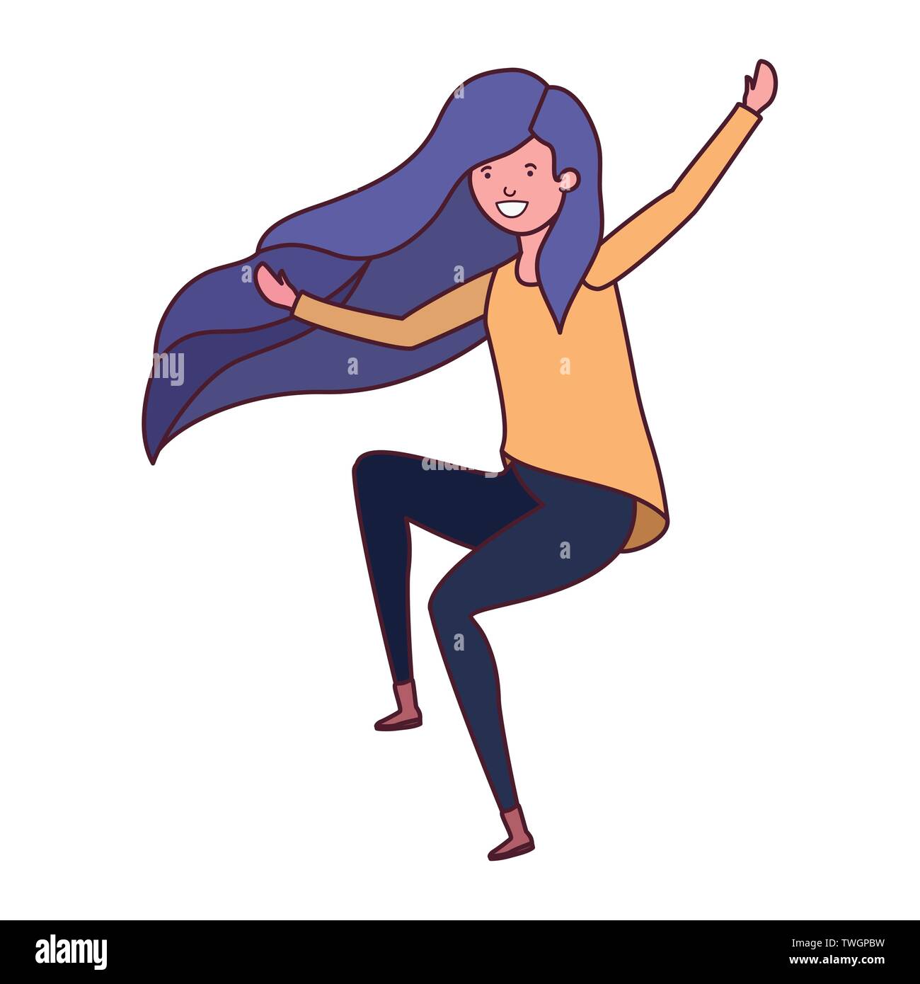 dancing woman in white background Stock Vector Image & Art - Alamy