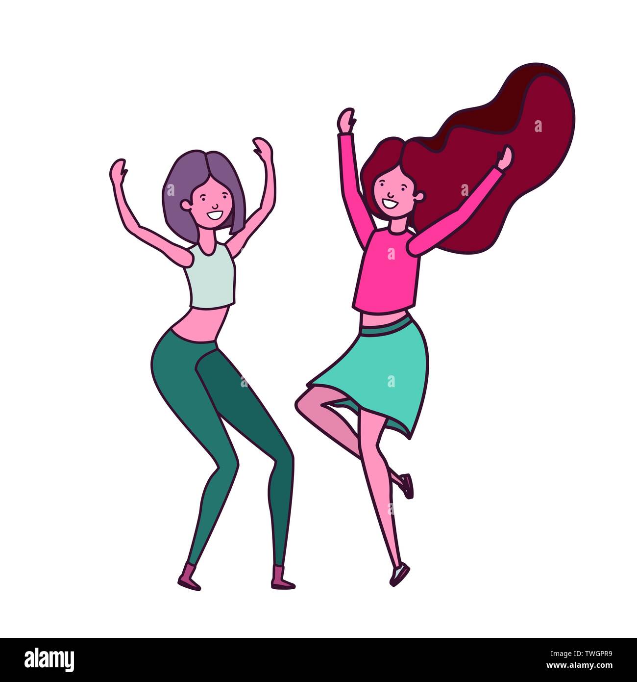 dancing women in white background Stock Vector Image & Art - Alamy