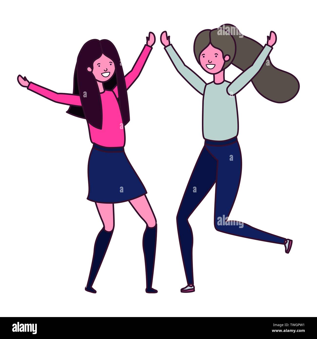 dancing women in white background Stock Vector Image & Art - Alamy