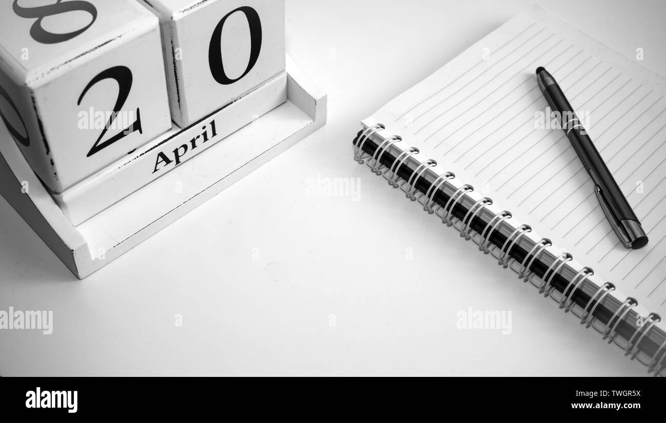 Pen and notebook with calendar planner diary Stock Photo - Alamy