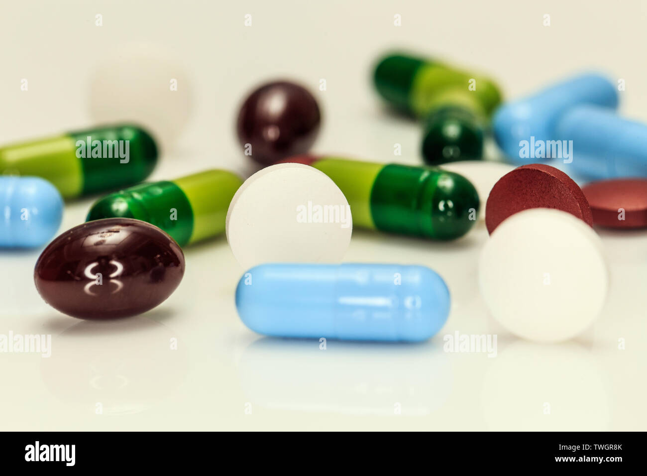 Medicines in white background Stock Photo - Alamy
