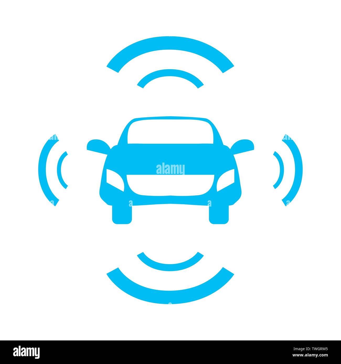 autonomous smart car sensor signal vector illustration design image ...