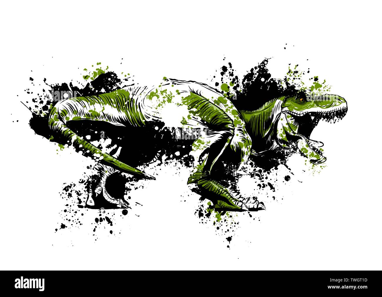 Drawing tyrannosaurus rex head Cut Out Stock Images & Pictures - Alamy