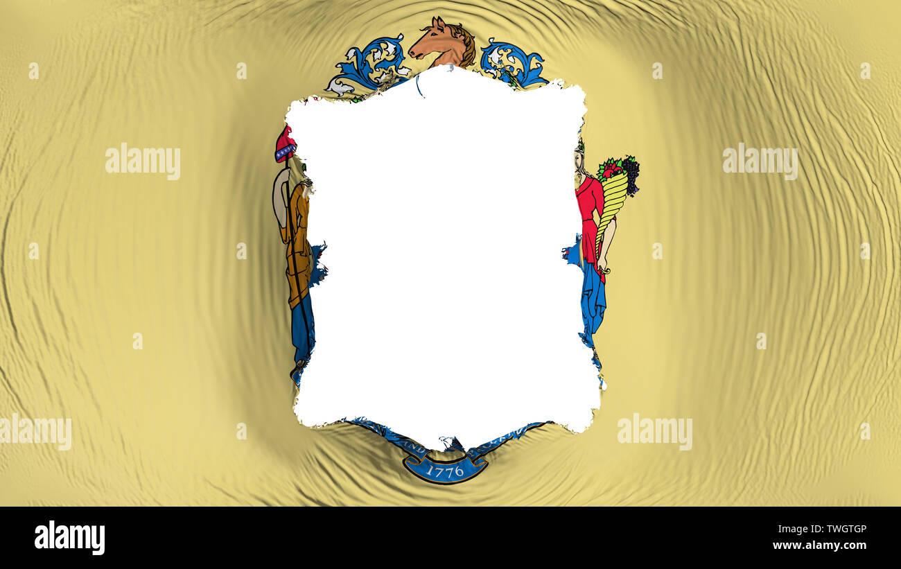 Square hole in the New Jersey state flag Stock Photo - Alamy