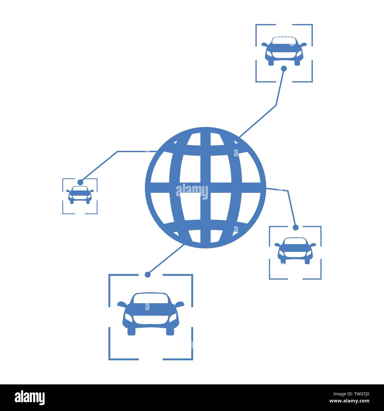 autonomous smart car world connection vector illustration design image ...