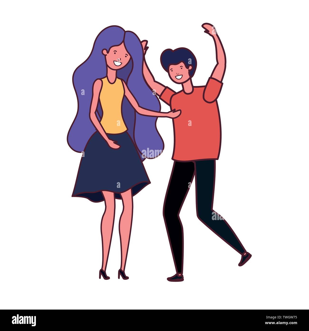 Joyful young people in party Stock Vector Images - Alamy