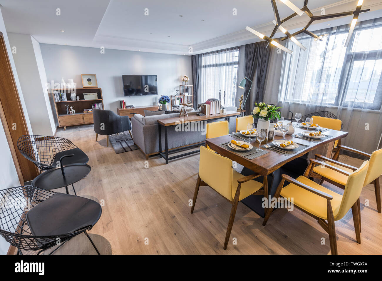 Design of Internal Space of Model Room of Modern Home Restaurant Stock ...