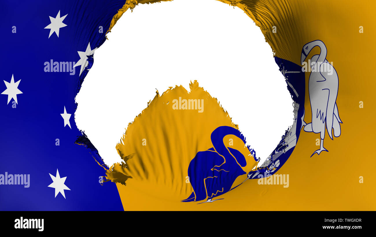 Big hole in Canberra flag Stock Photo - Alamy