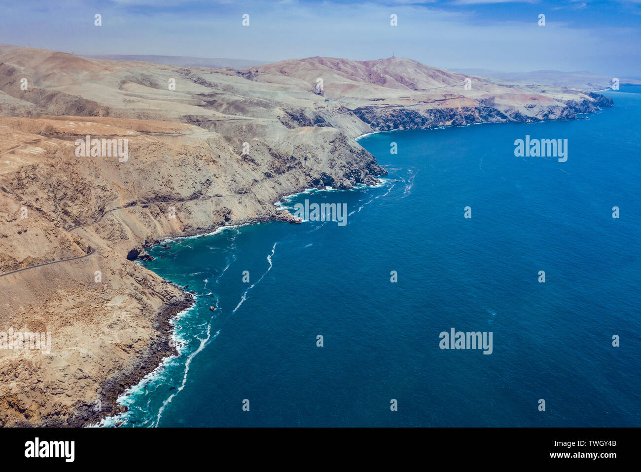 South America, Peru, Bolivia, Andean plateau, coastline, panorama ...