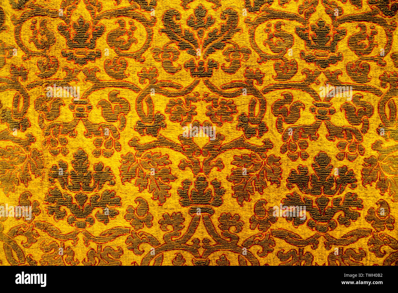 Detail of the old jewish textile tapestry with the colorful ornamental ...