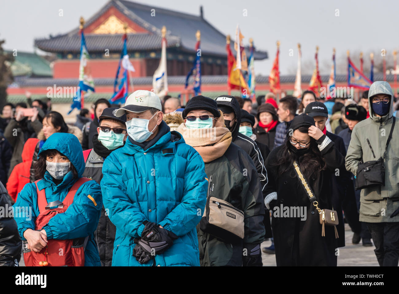 Tourists on Danbi Bridge in Temple of Heaven in Beijing, China Stock ...