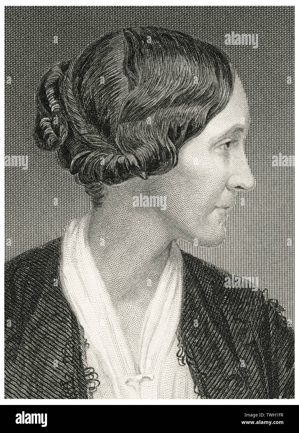 Alice Cary (1820-71), American Poet, Head and Shoulders Profile ...