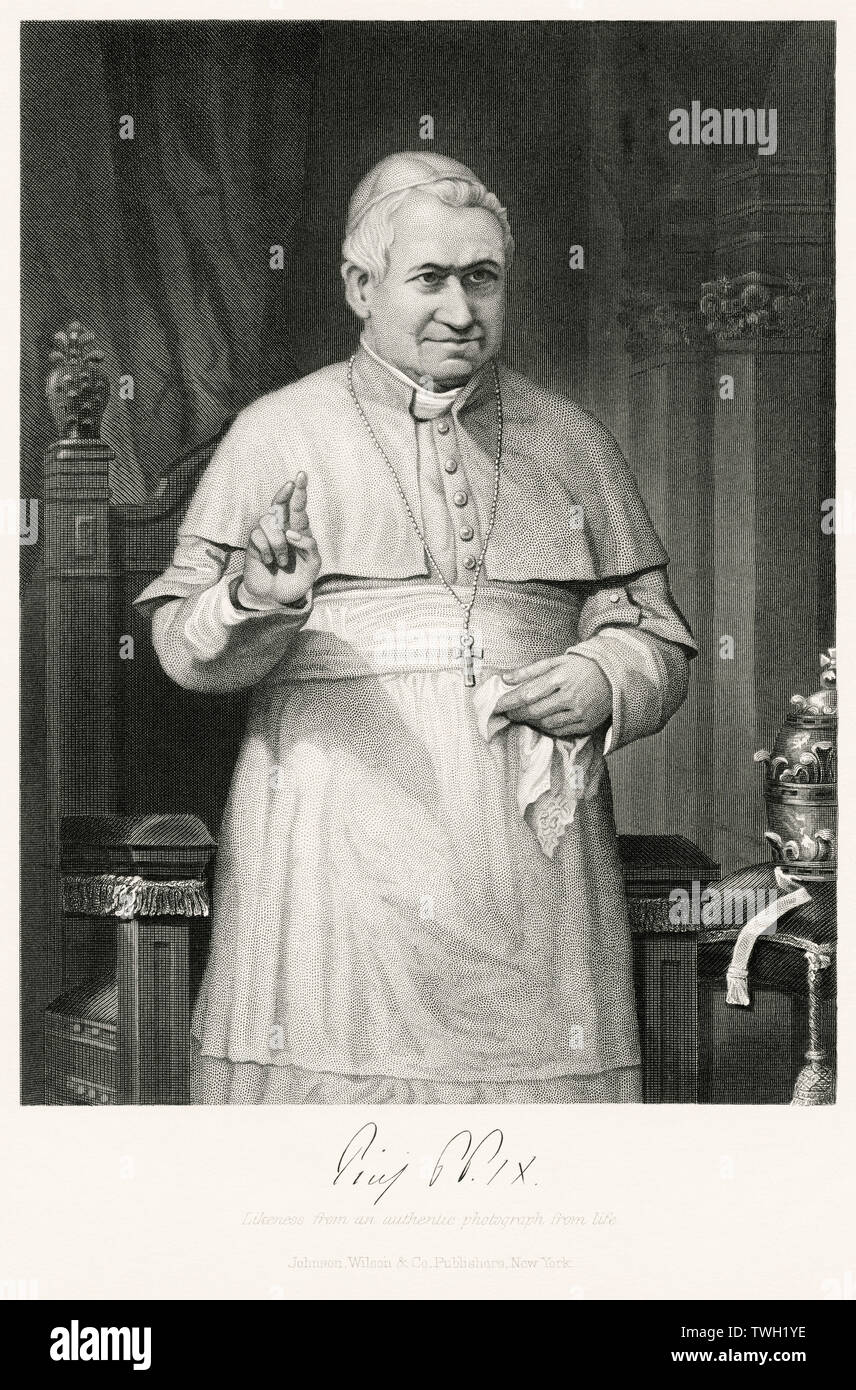 Pope Pius IX (1792-1878), Head of Catholic Church 1846-78, Three ...