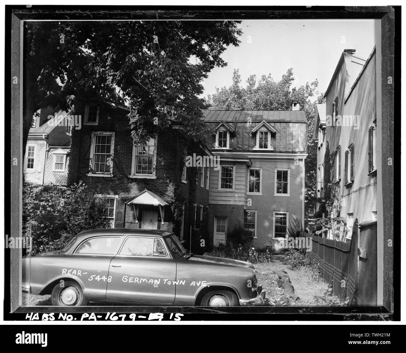 Rear view. Photocopied from 1960 photograph on file at Philadelphia ...