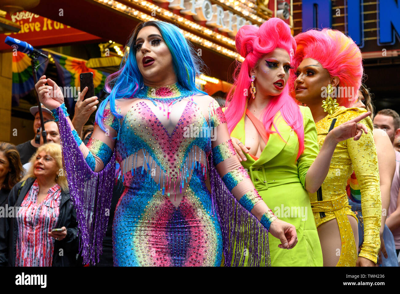 New York, USA, 20 June 2019. Drag queens attend an event that set the ...