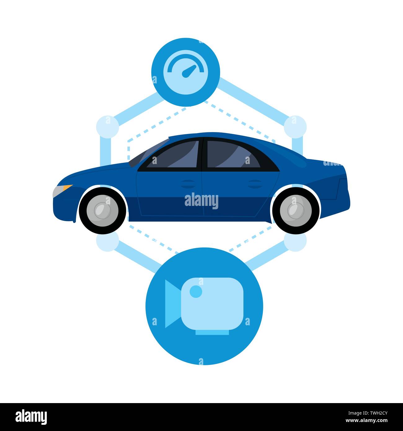 autonomous smart car vector illustration design image Stock Vector ...