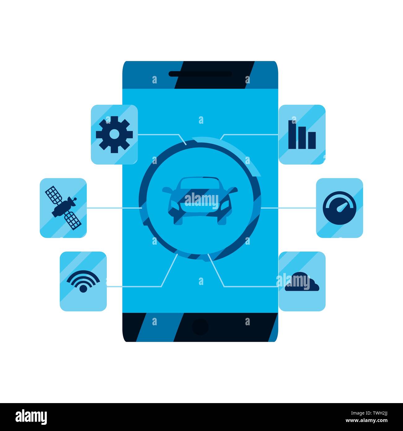 autonomous smart car vector illustration design image Stock Vector ...