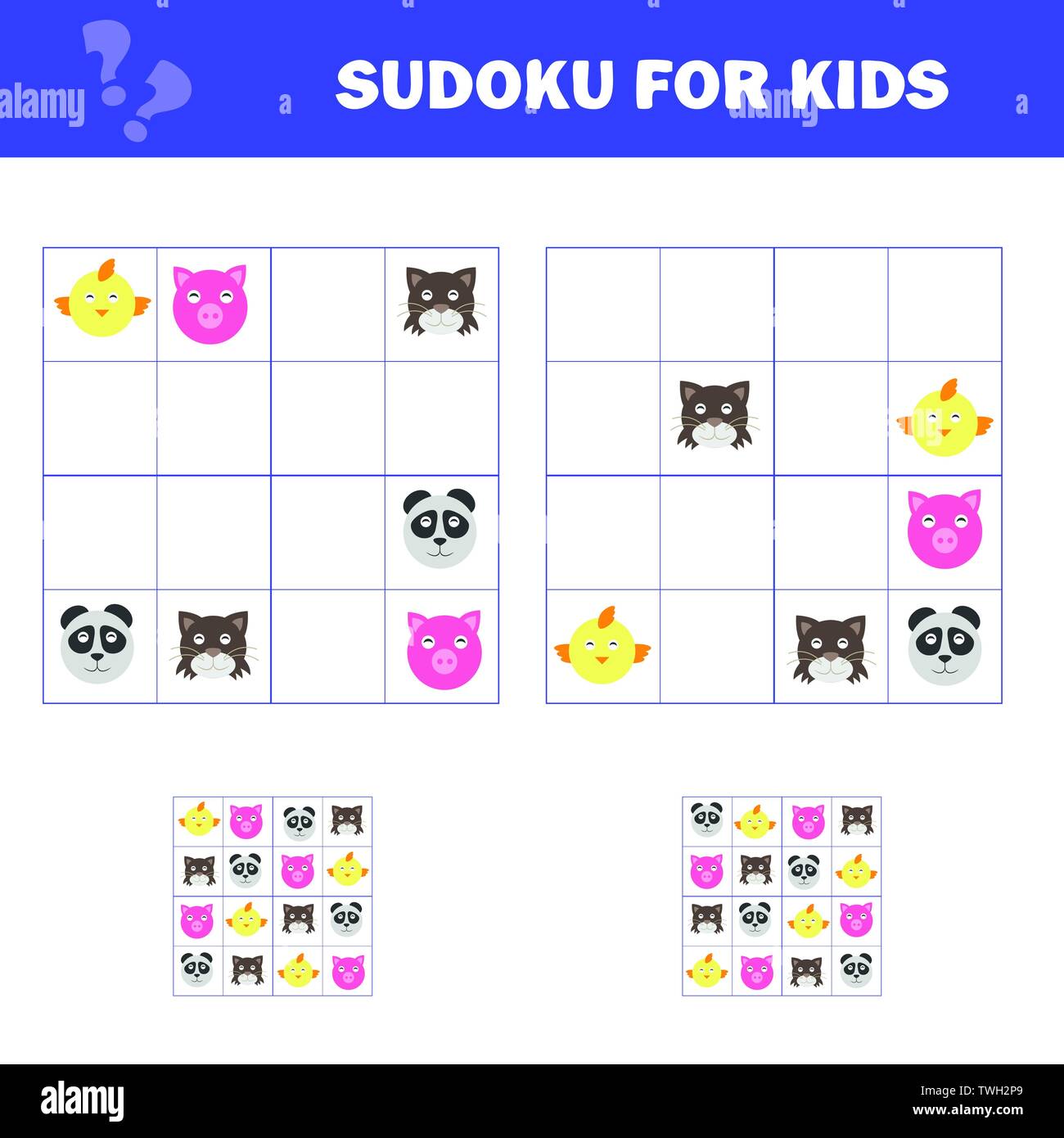 Sudoku for kids. Game for preschool kids, training logic. Puzzle game ...